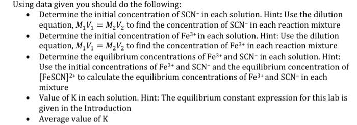 Solved The [FeSCN]2+ ion has a deep, blood-red color in | Chegg.com