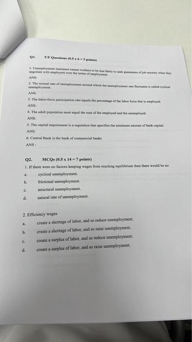 ANi3. 2. The nimat rite of unineloystneni wround | Chegg.com
