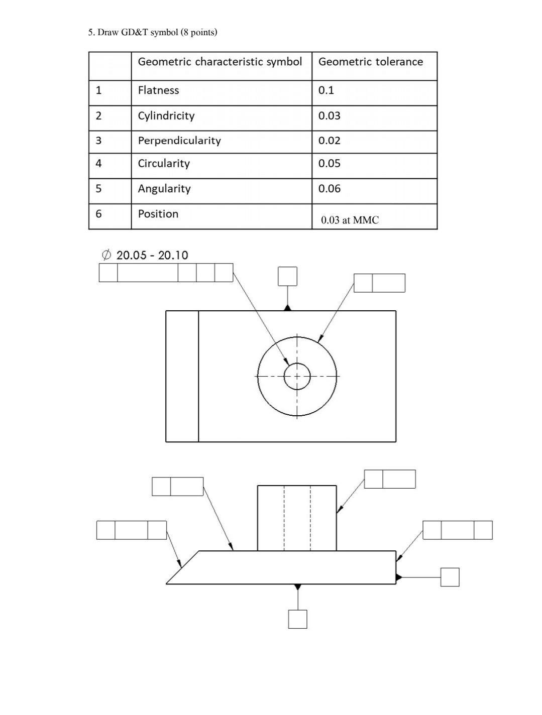 Solved 5. Draw GD&T symbol (8 points) Geometric | Chegg.com