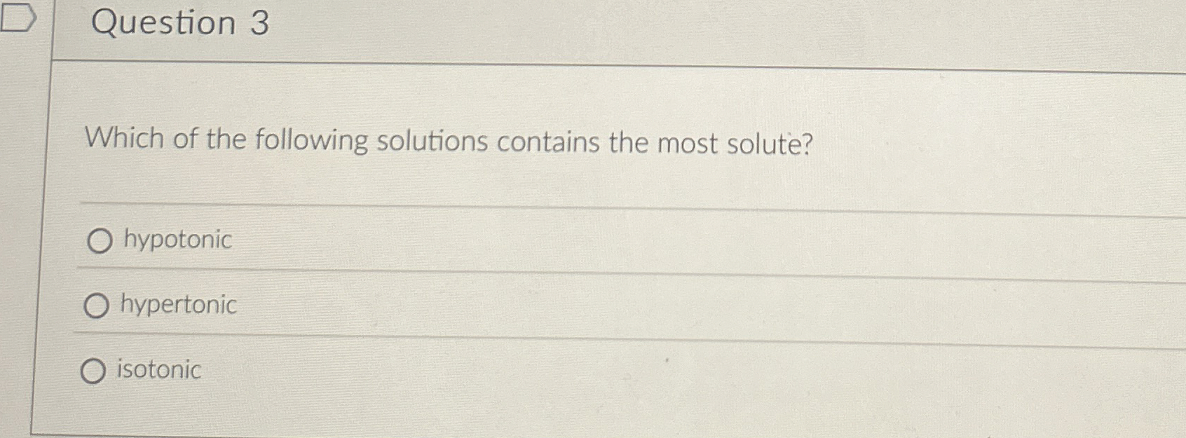Solved Question 3Which of the following solutions contains | Chegg.com