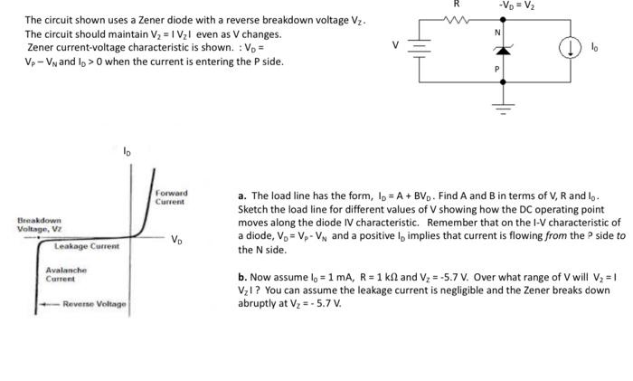 Solved The circuit shown uses a Zener diode with a reverse | Chegg.com