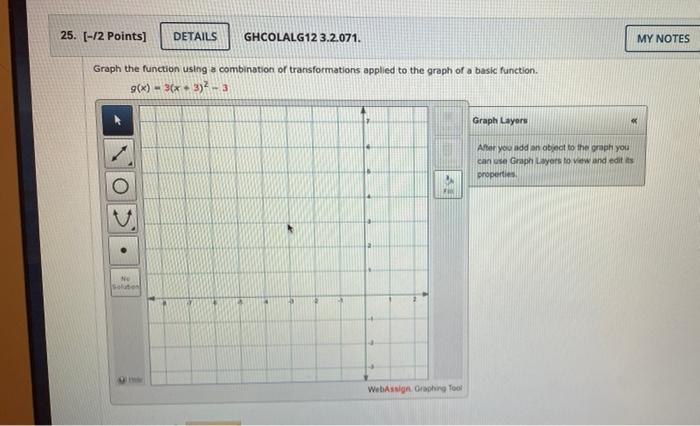 Solved 25. [-/2 Points] DETAILS GHCOLALG12 3.2.071. Graph | Chegg.com