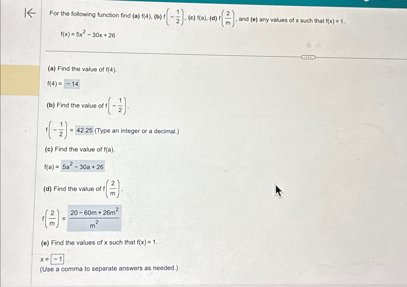 Solved KFor the following function find | Chegg.com