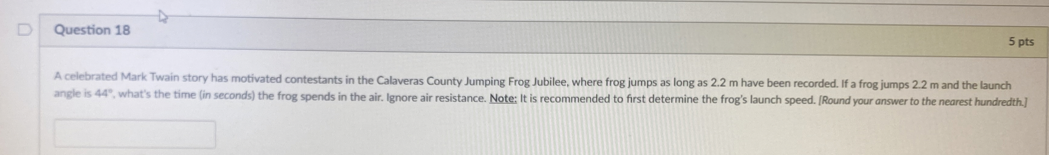 Solved Question 18A celebrated Mark Twain story has | Chegg.com