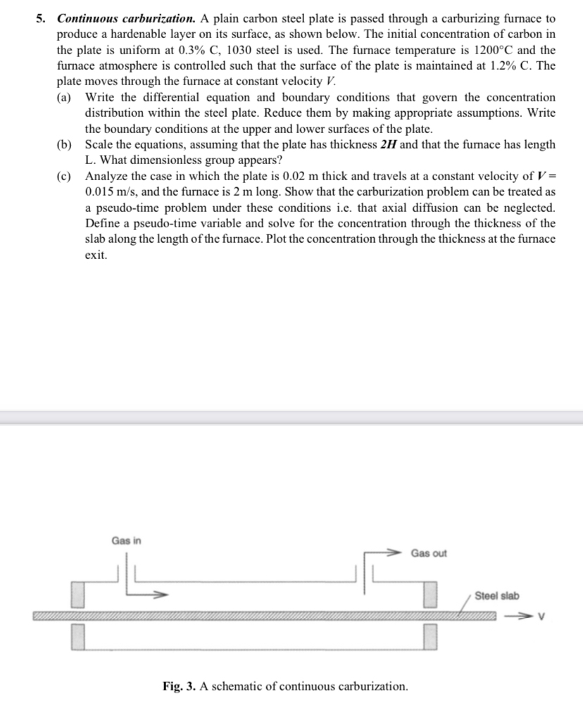 Solved A plain carbon steel is Continuous carburization. A | Chegg.com