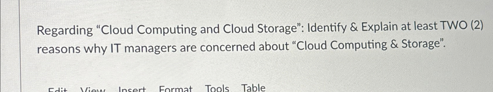 Solved Regarding "Cloud Computing and Cloud Storage": | Chegg.com