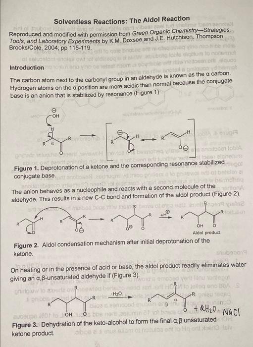 Solved 12 Solventless Reactions: The Aldol Reaction | Chegg.com