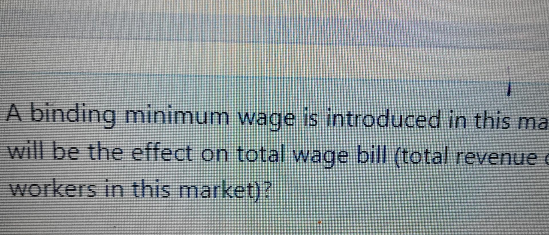 Solved A binding minimum wage is introduced in this ma will | Chegg.com