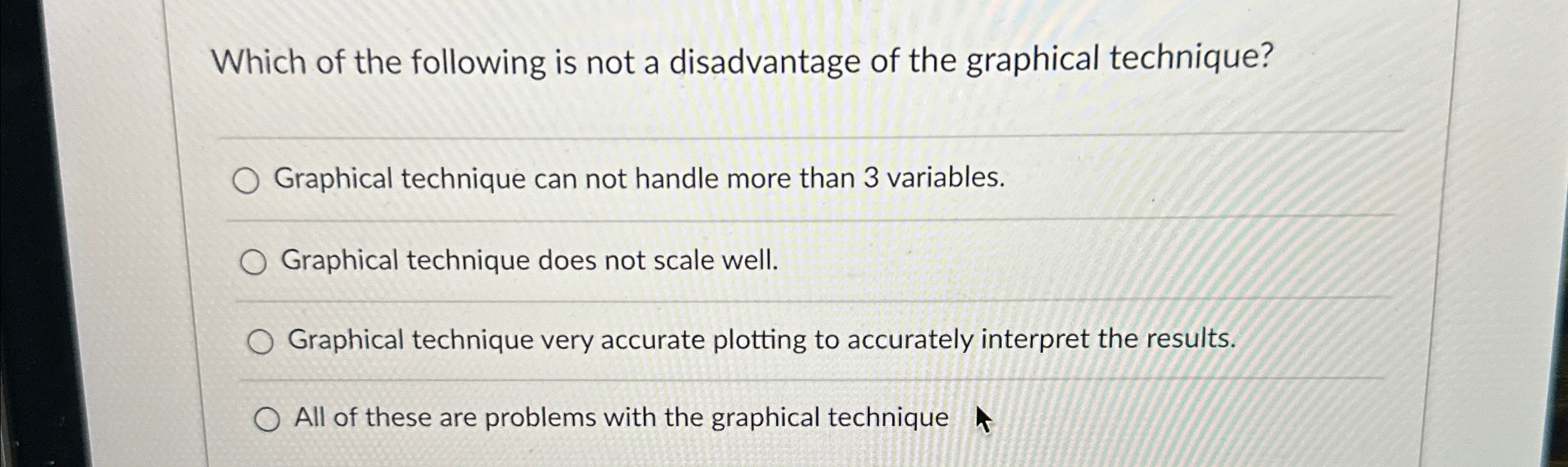 Solved Which of the following is not a disadvantage of the | Chegg.com