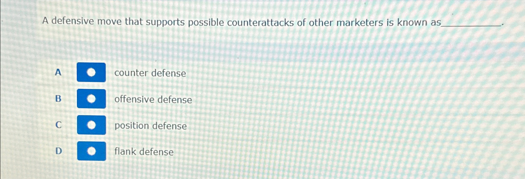Solved A defensive move that supports possible | Chegg.com