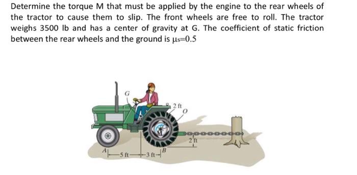 Solved Determine the torque M that must be applied by the | Chegg.com