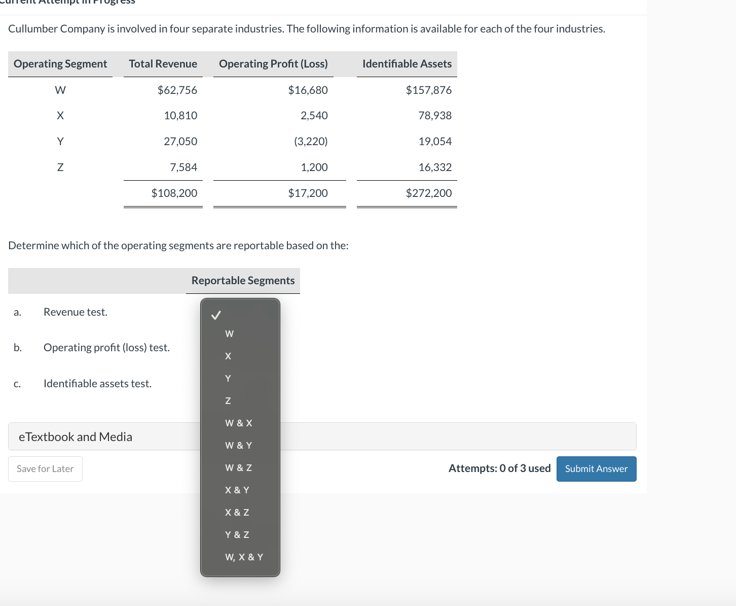 Solved Cullumber Company is involved in four separate | Chegg.com