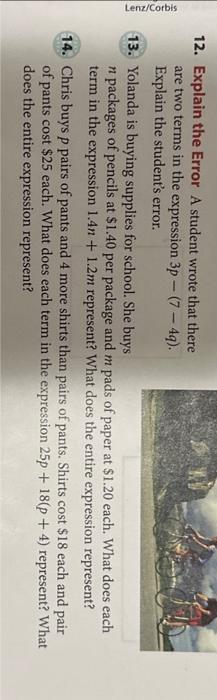 Solved 12. Explain the Error A student wrote that there are | Chegg.com