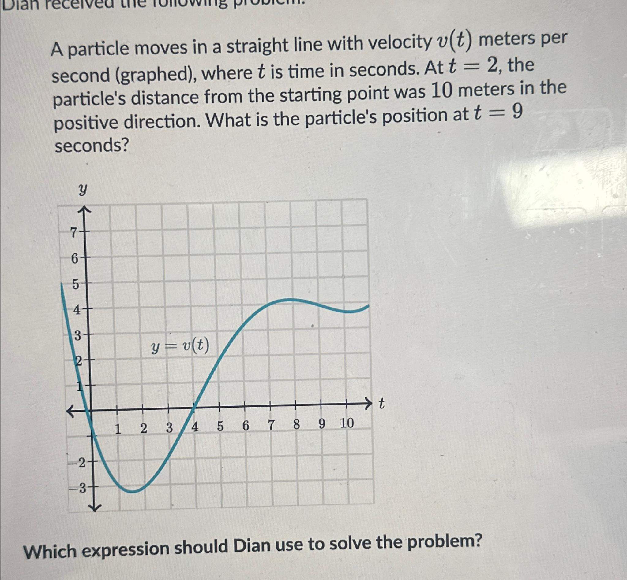 Solved A particle moves in a straight line with velocity | Chegg.com