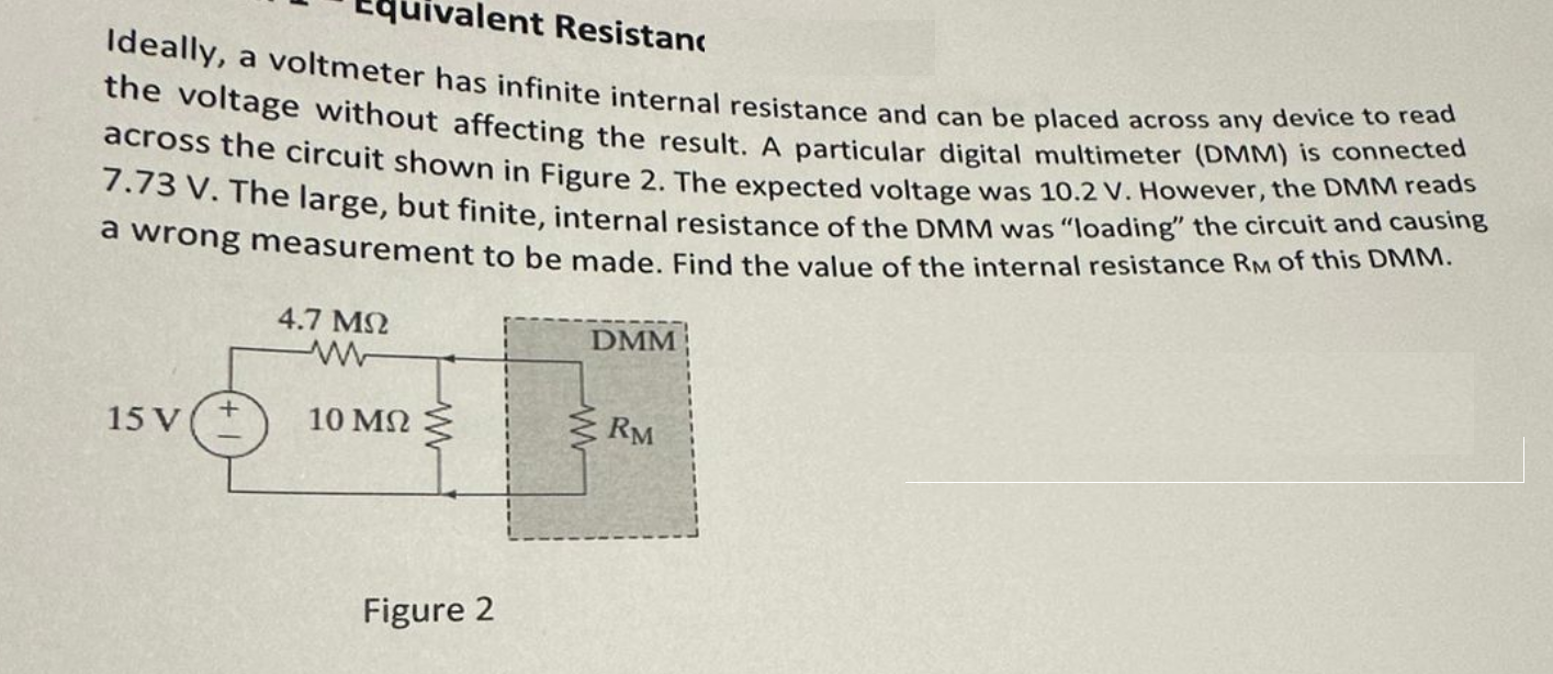 Solved Ideally, a voltmeter has infinite internal resistance | Chegg.com