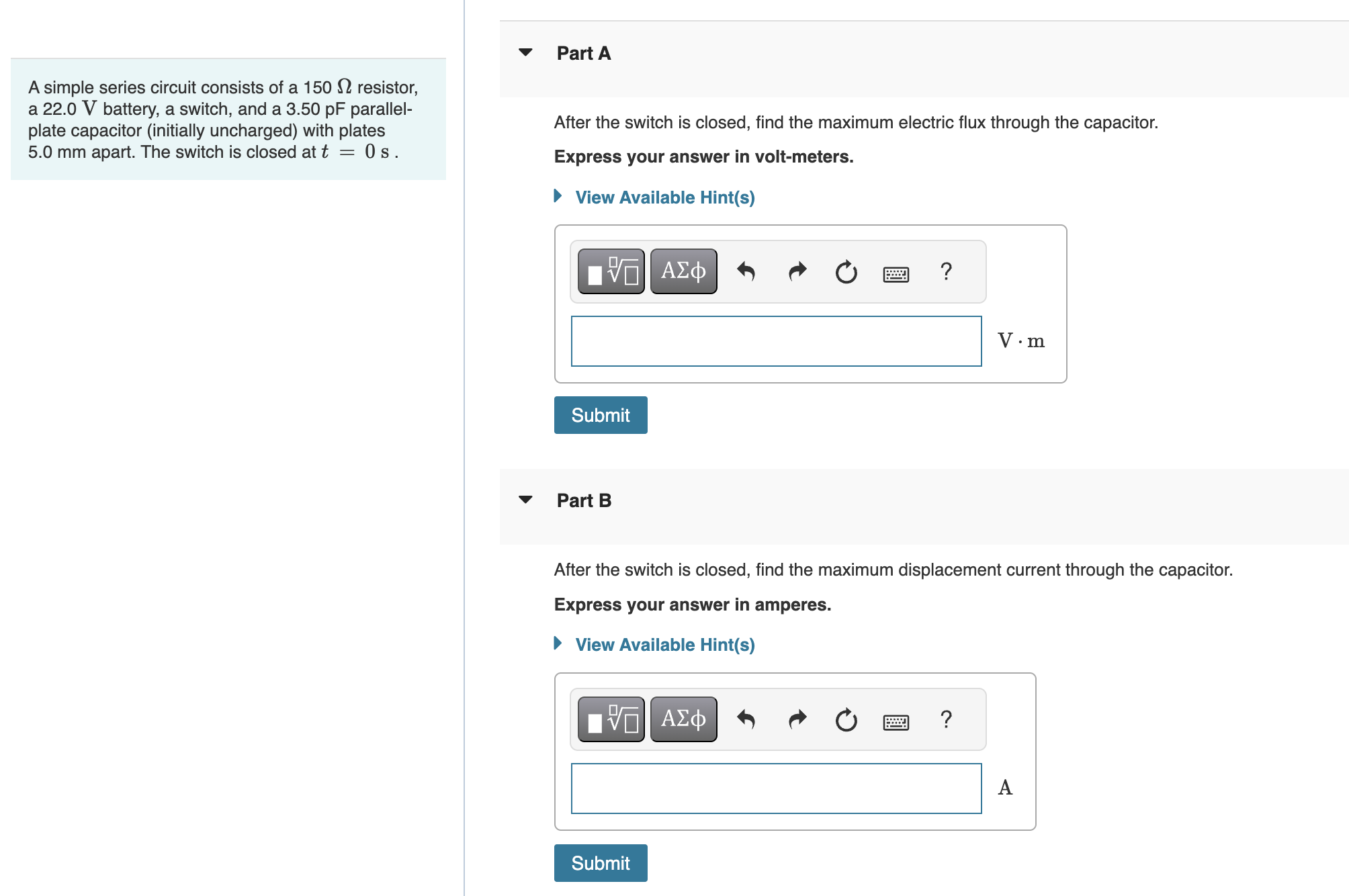 Solved A simple series circuit consists of a 150Ω | Chegg.com