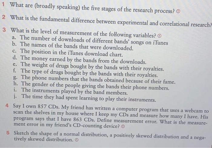 Solved 1 What are (broadly speaking) the five stages of the | Chegg.com