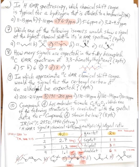 Solved (3) Compound (D) has molecular formula C9H16O. Which | Chegg.com