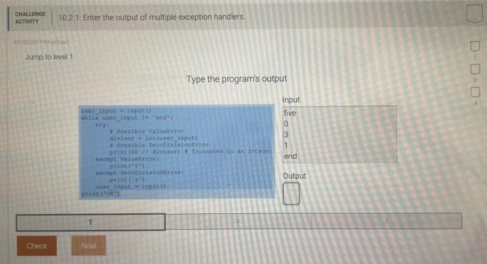 Solved in puthon please user input = input ()while user | Chegg.com