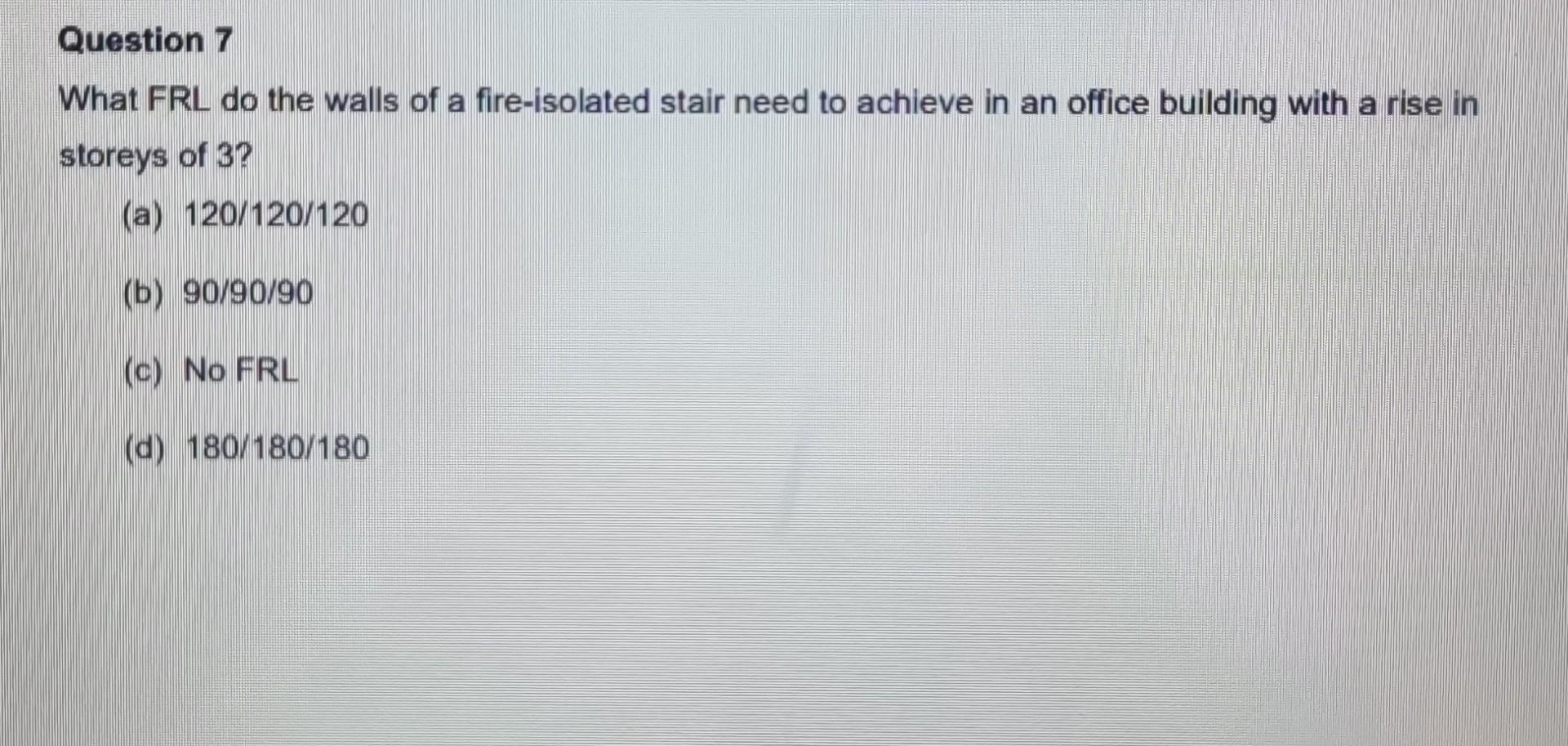 Solved What FRL do the doors to the fire-isolated stair in | Chegg.com