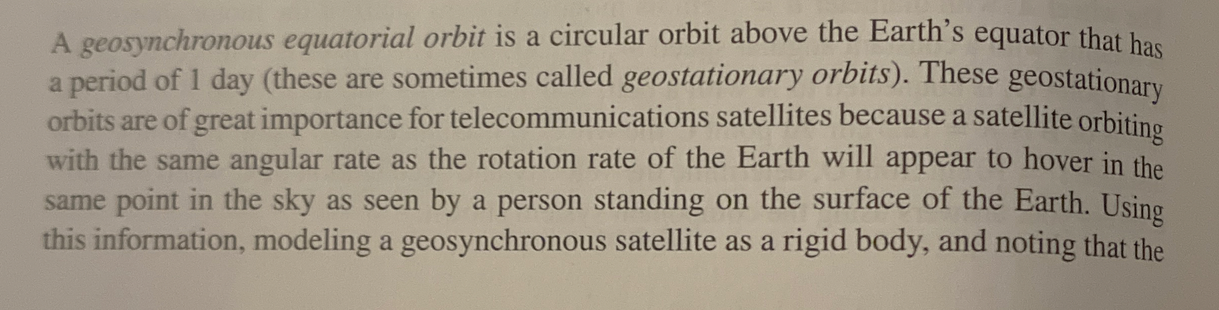 Solved A geosynchronous equatorial orbit is a circular orbit | Chegg.com