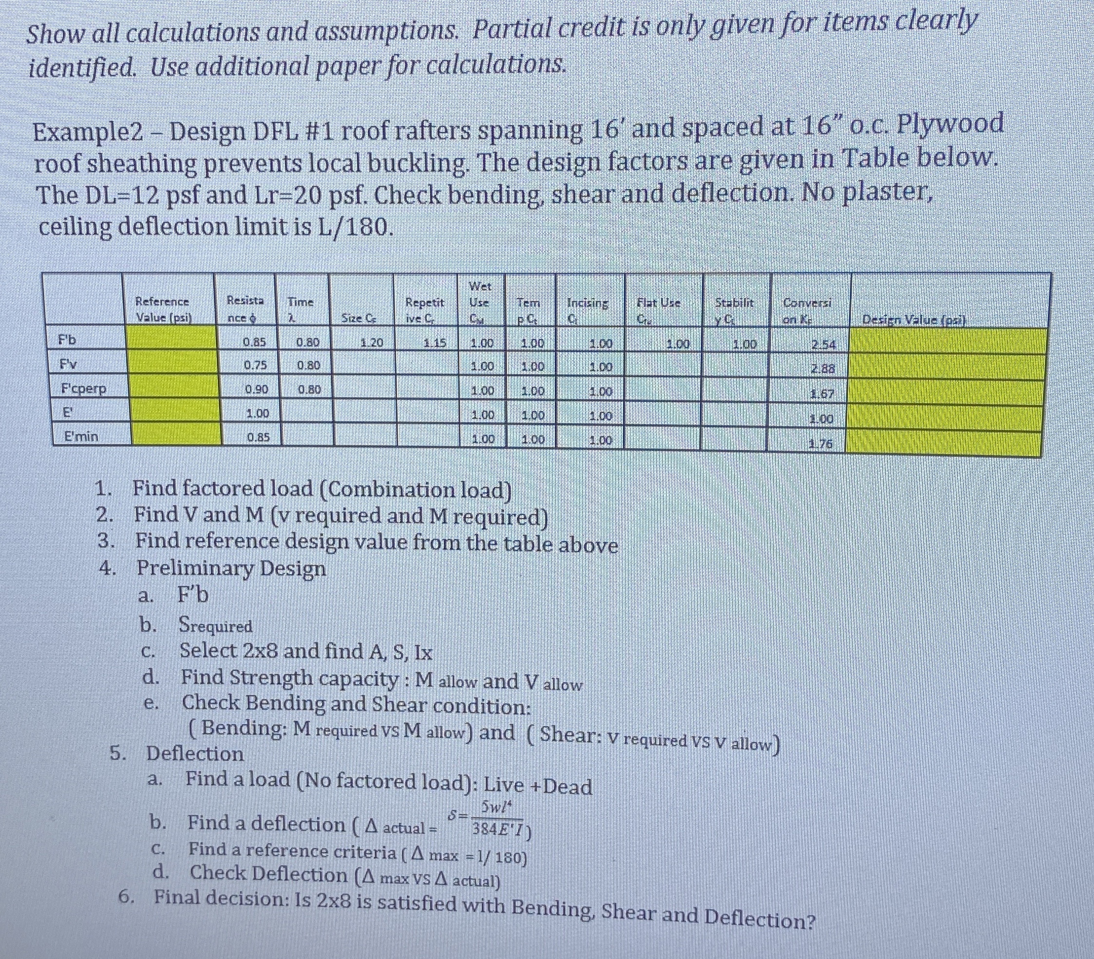 Show all calculations and assumptions. Partial credit | Chegg.com
