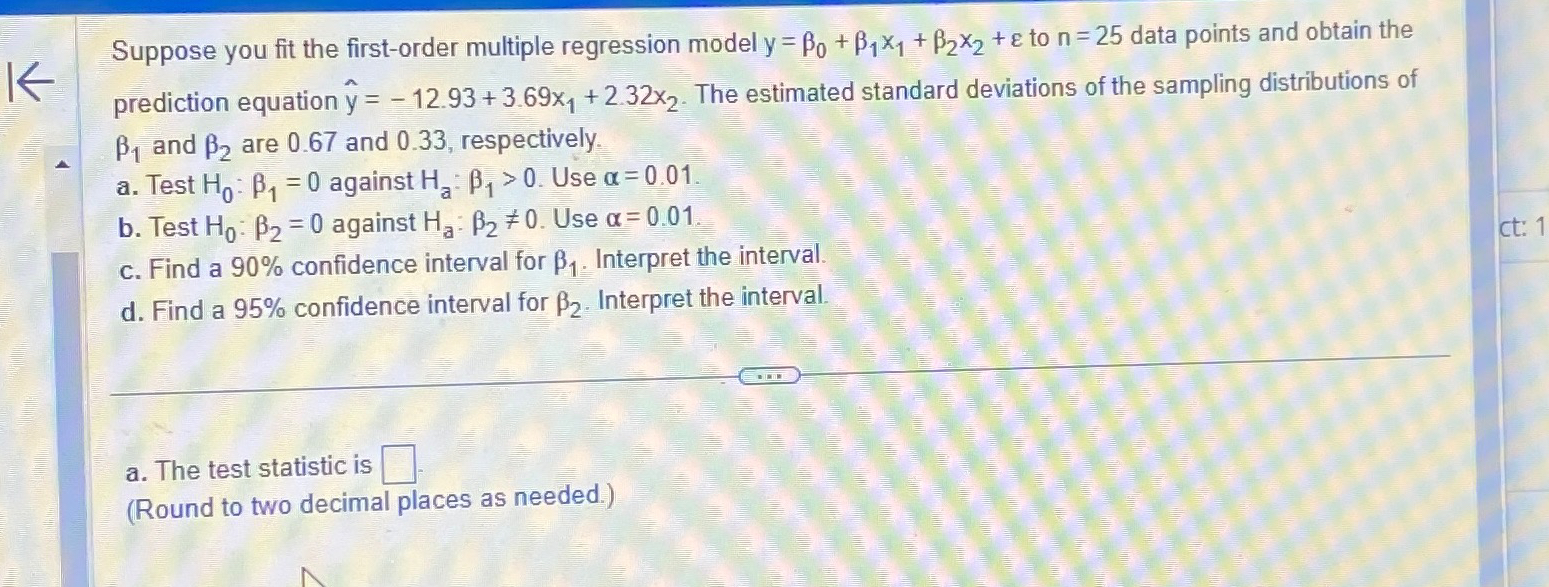 Suppose you fit the first-order multiple regression | Chegg.com
