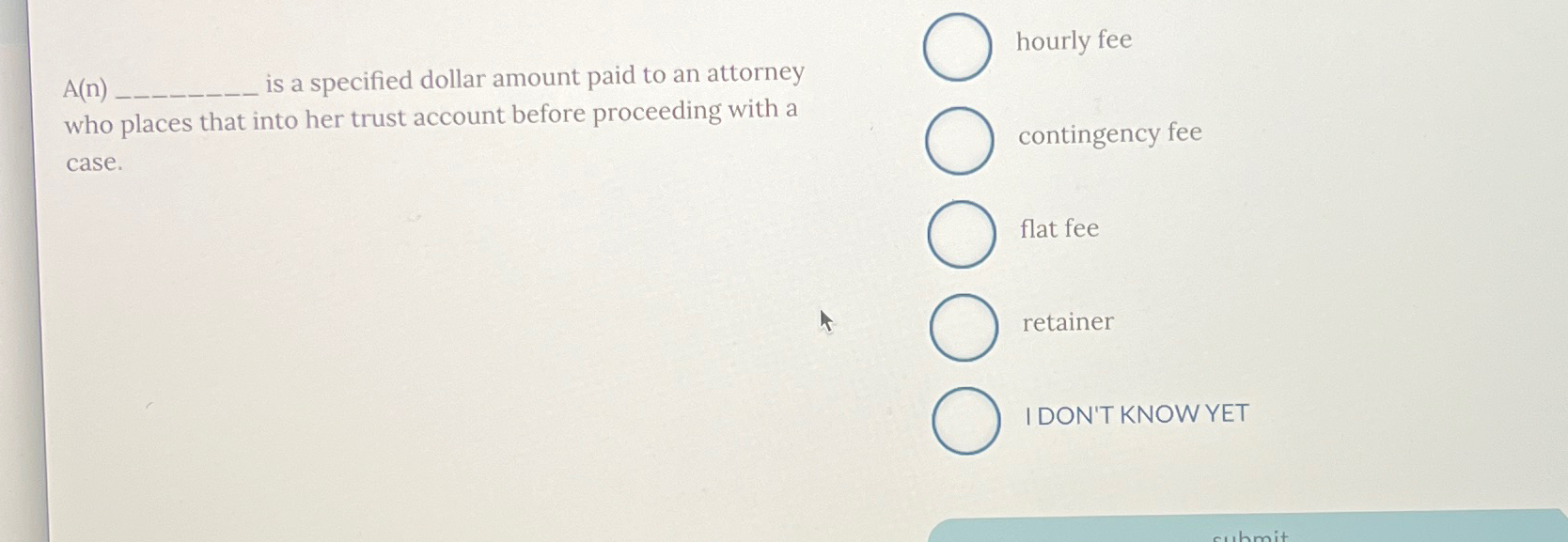 Solved hourly feeA(n) ﻿is a specified dollar amount paid to | Chegg.com