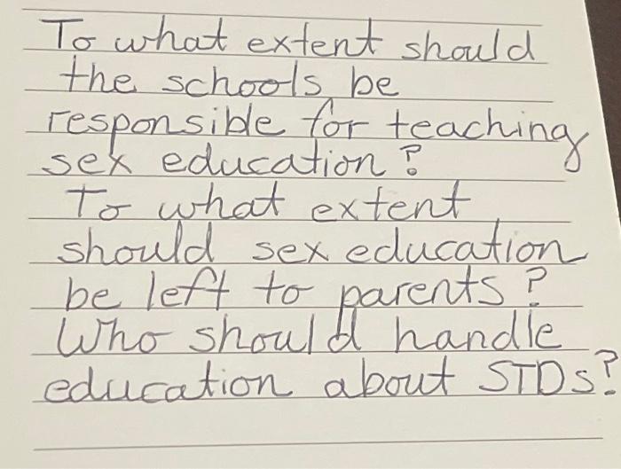 Solved To What Extent Should The Schools Be Responsible For
