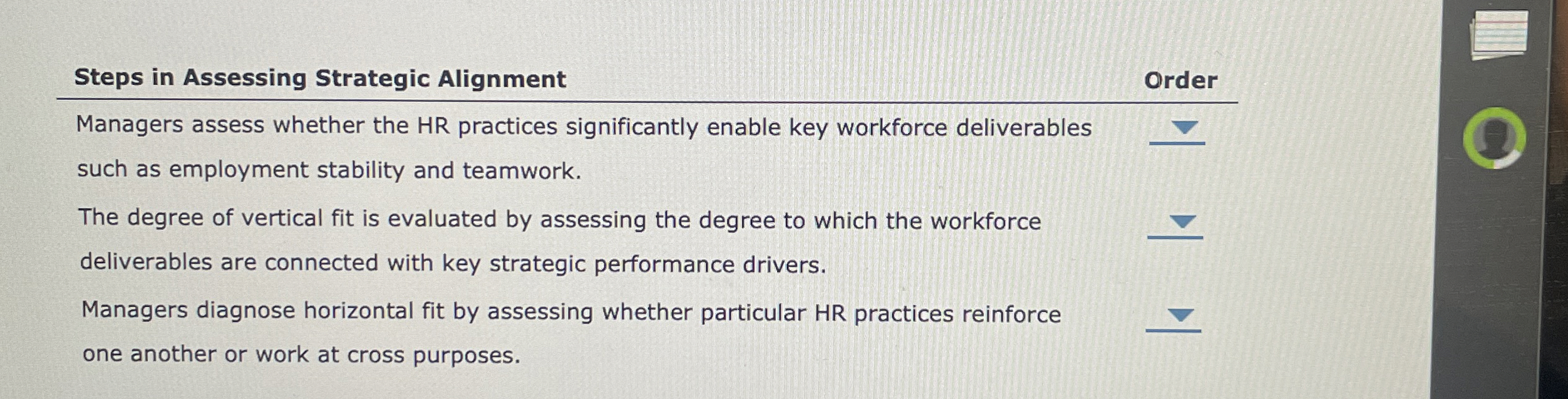 Solved Steps in Assessing Strategic AlignmentOrderManagers | Chegg.com