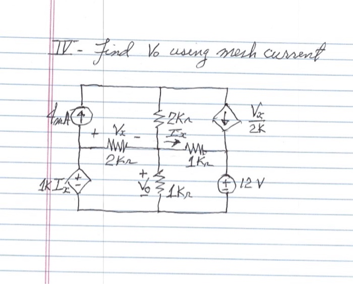 Solved T - Find to using mesh current | Chegg.com