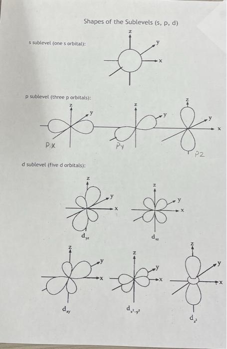s sublevel (one s orbital): Shapes of the Sublevels | Chegg.com
