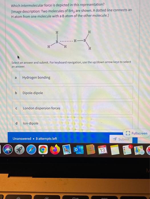 Solved Which Intermolecular Force Is Depicted In This 