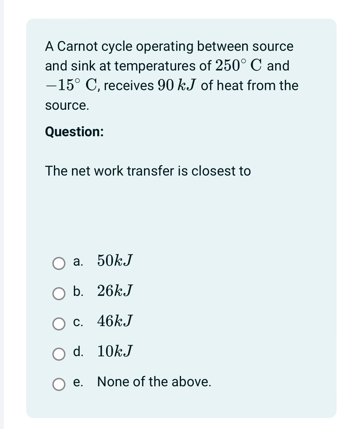 Solved A Carnot cycle operating between source and sink at | Chegg.com