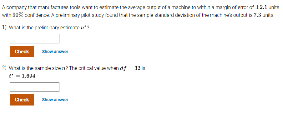 Solved A company that manufactures tools want to ﻿estimate | Chegg.com