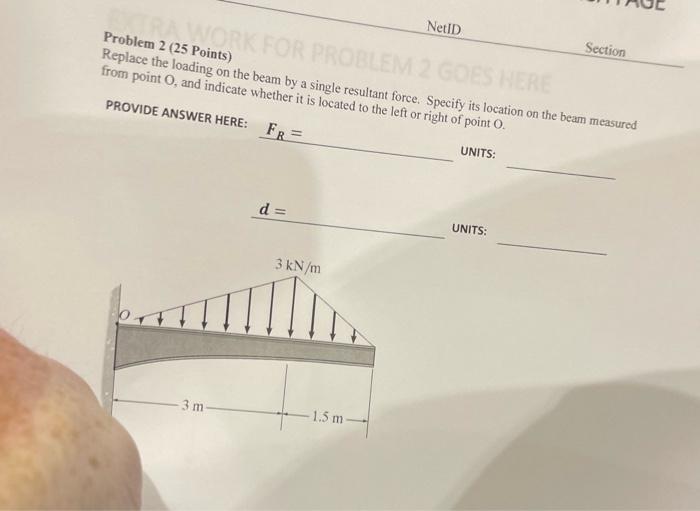 Solved Problem 2 (25 Points) Replace the loading on the beam | Chegg.com