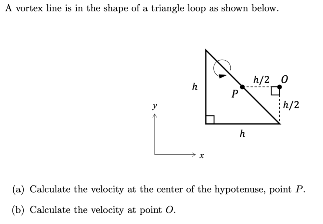 Solved A vortex line is in the shape of a triangle loop as | Chegg.com