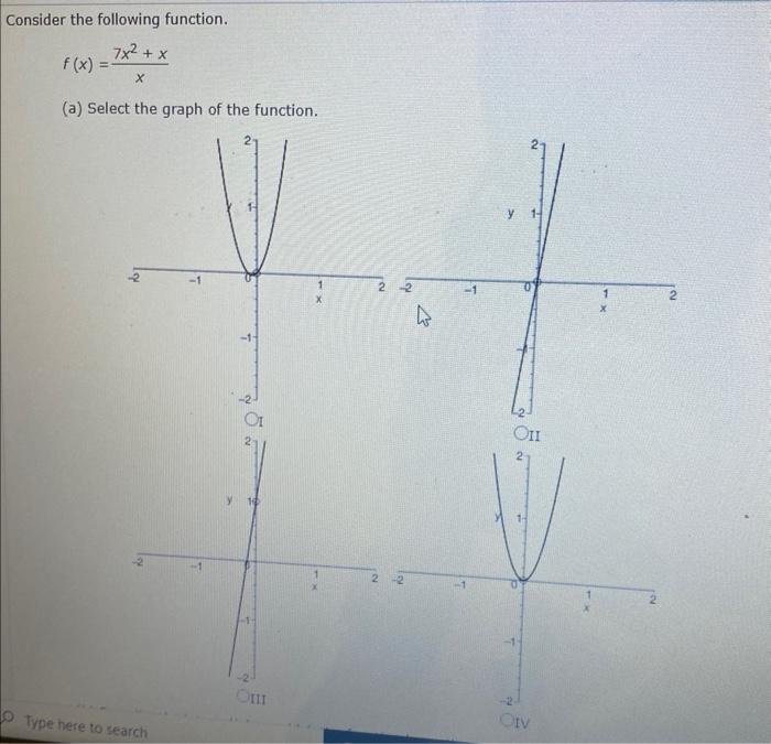 Solved Consider the following function. f(x)=x7x2+x(b) | Chegg.com