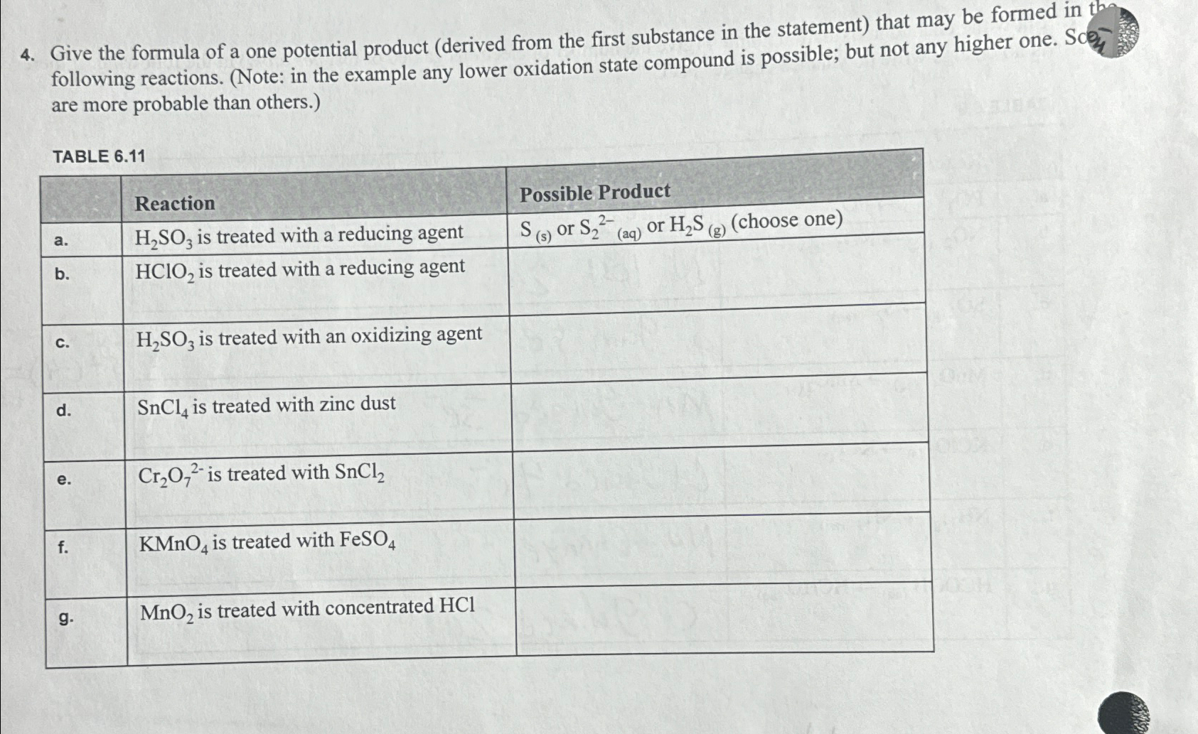 Solved Give the formula of a one potential product (derived | Chegg.com