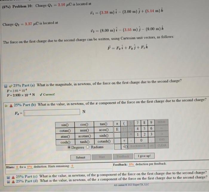 Solved Charge Q1=2.16μC 1=2.16 C is located at r⃗ | Chegg.com
