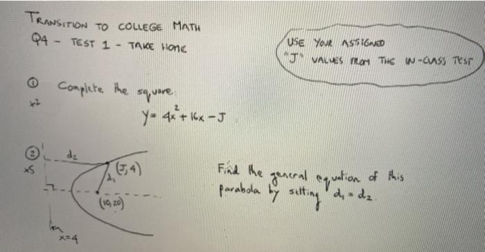 Solved TRANSITION TO COLLEGE MATH Q4 - TEST 1 - TAKE Hone | Chegg.com