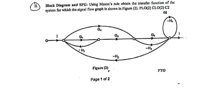 Solved II. ﻿Block Diagram and SFG: Using Mason's rule obtain | Chegg.com