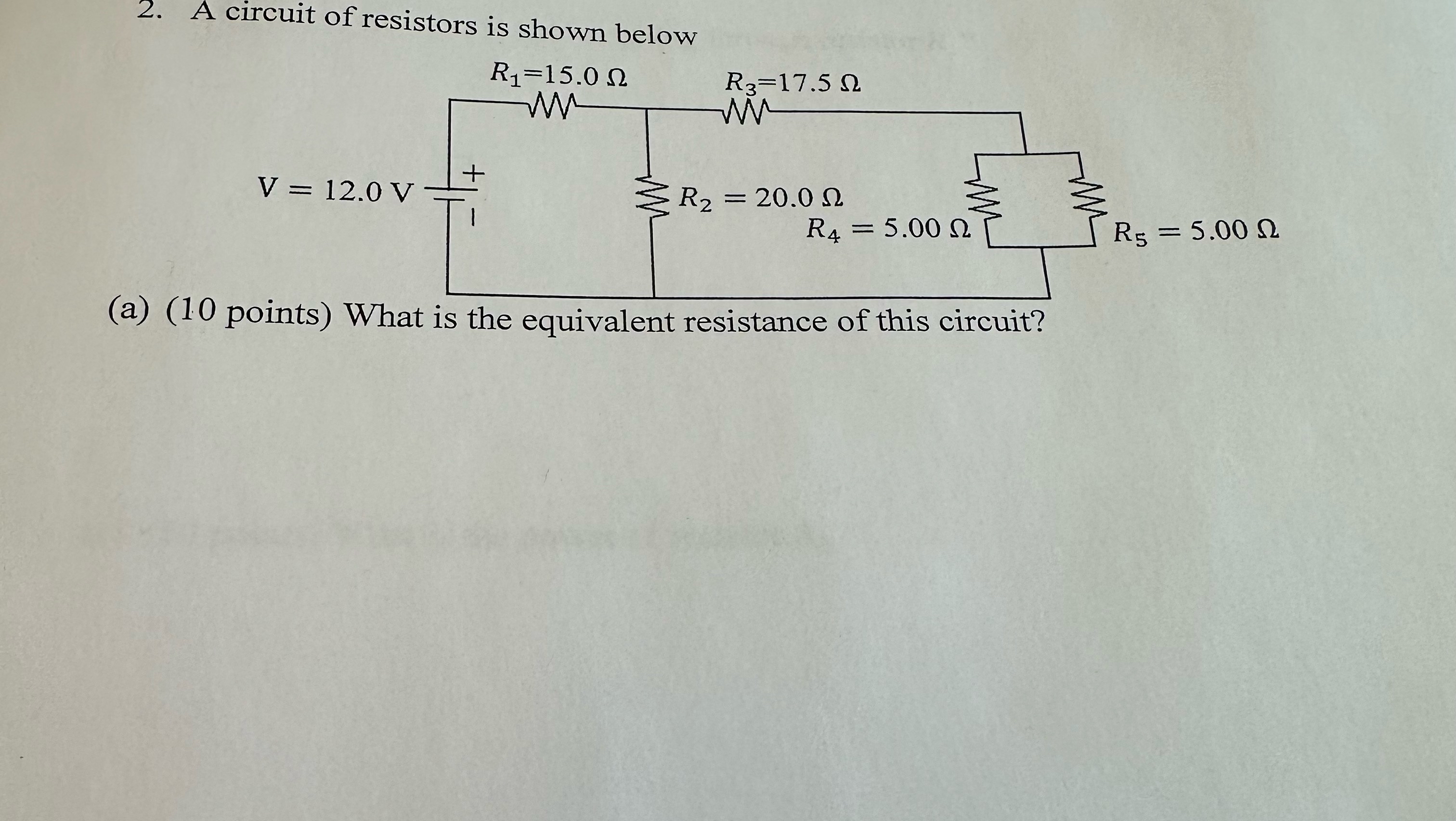 Solved A circuit of resistors is shown below(a) (1 ﻿v punis) | Chegg.com