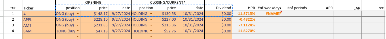 Solved Did I calculate HPR correctly based on the | Chegg.com