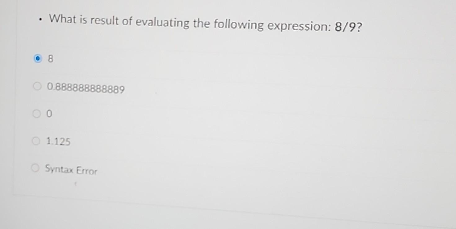 Solved - What is result of evaluating the following | Chegg.com