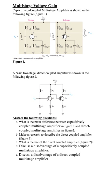 Solved Multistage Voltage Gain Capacitively-Coupled | Chegg.com