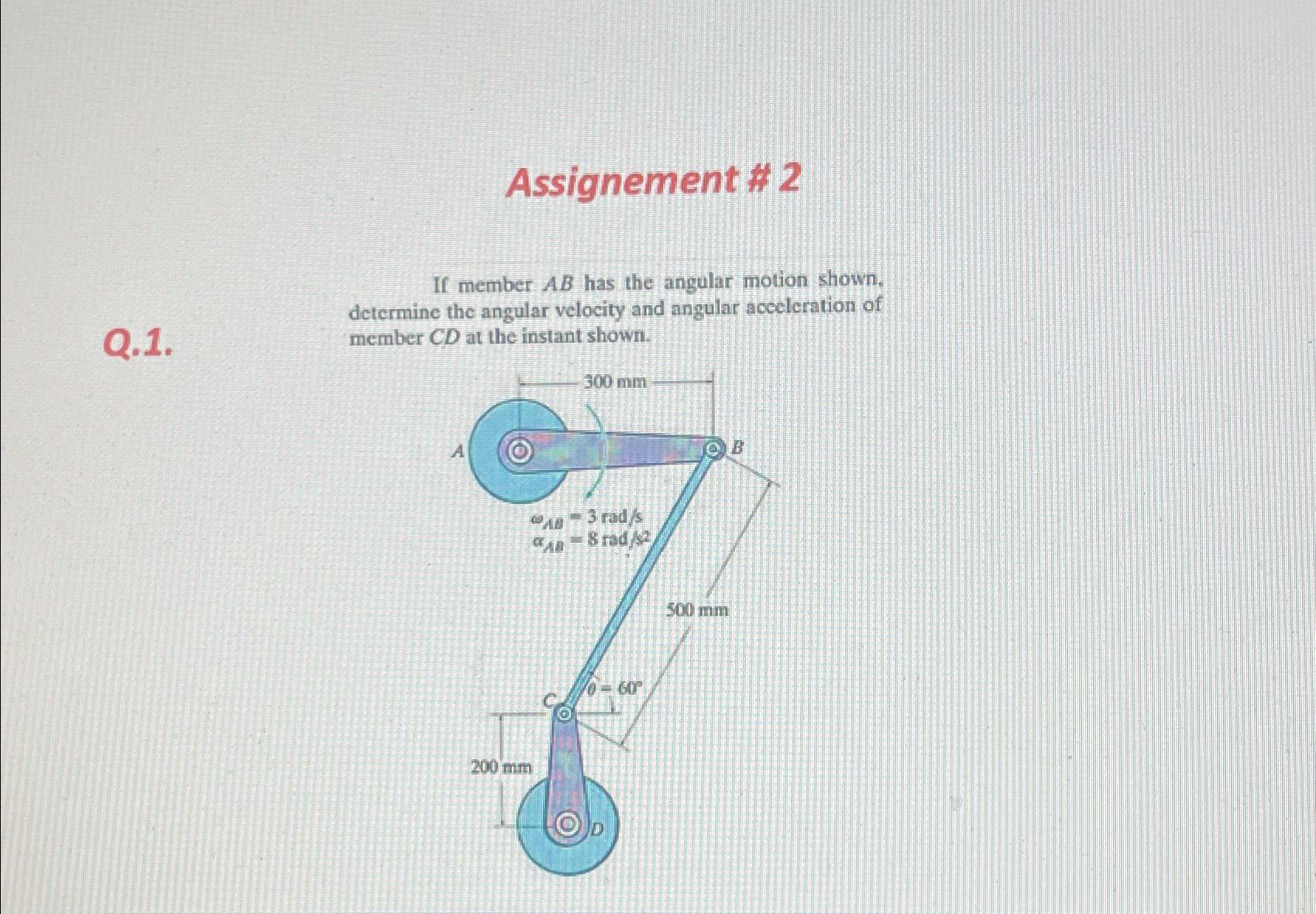 Solved Assignement # 2If member AB ﻿has the angular motion | Chegg.com