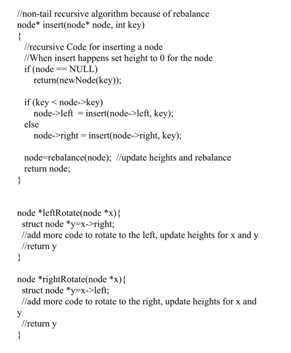 Solved AVL Group assignment Populate a tree via a text file | Chegg.com