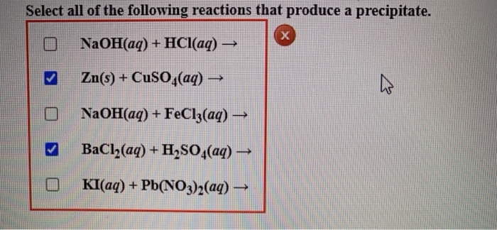 Solved Select all of the following reactions that produce a | Chegg.com