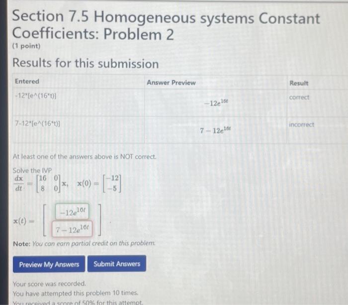 Section 7.5 Homogeneous systems Constant | Chegg.com